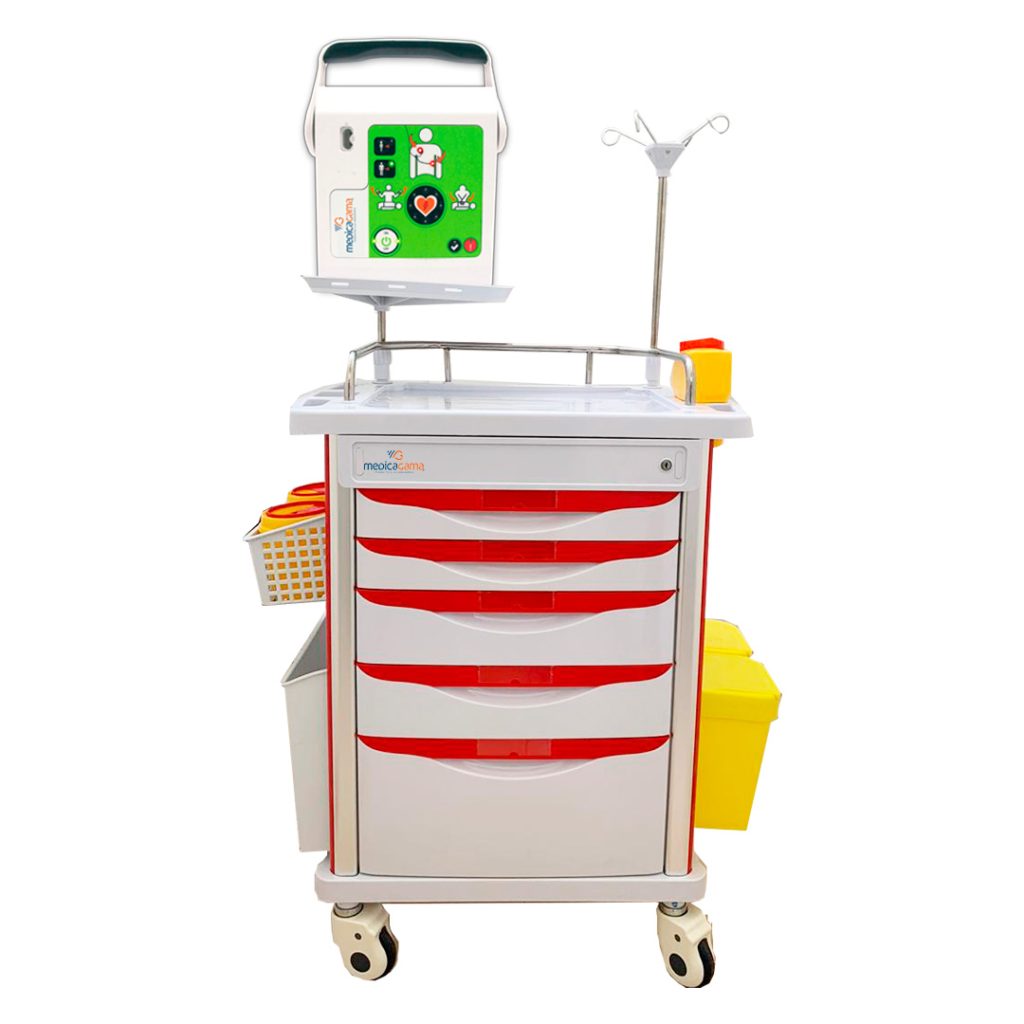 Desfibrilador Semiautomático + Carro de Urgencias - MedicaGama